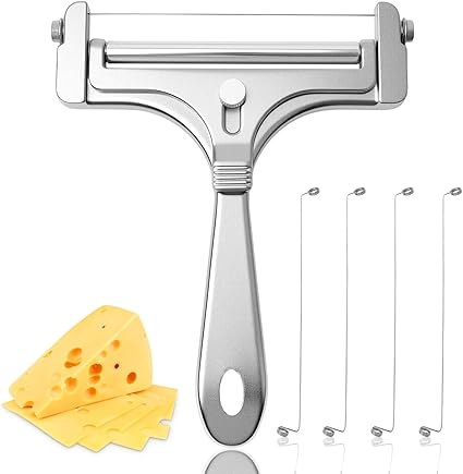 Amazon.com: Stainless Steel Wire Cheese Slicer With 4 Extra Wires ...