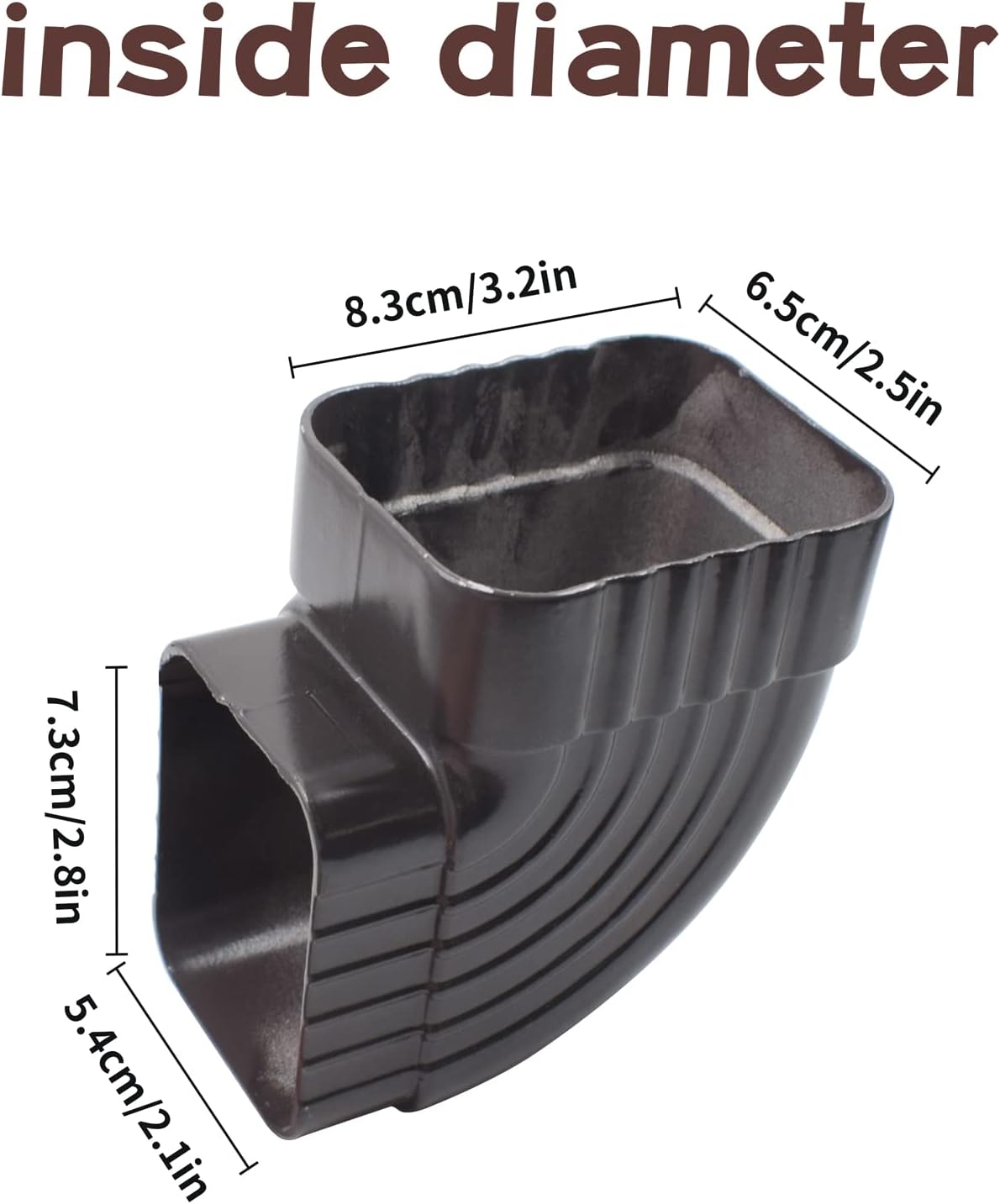 Aluminum B Elbow Gutter Downspout Elbows 2x3Inch 90 Degree Side Elbow ...