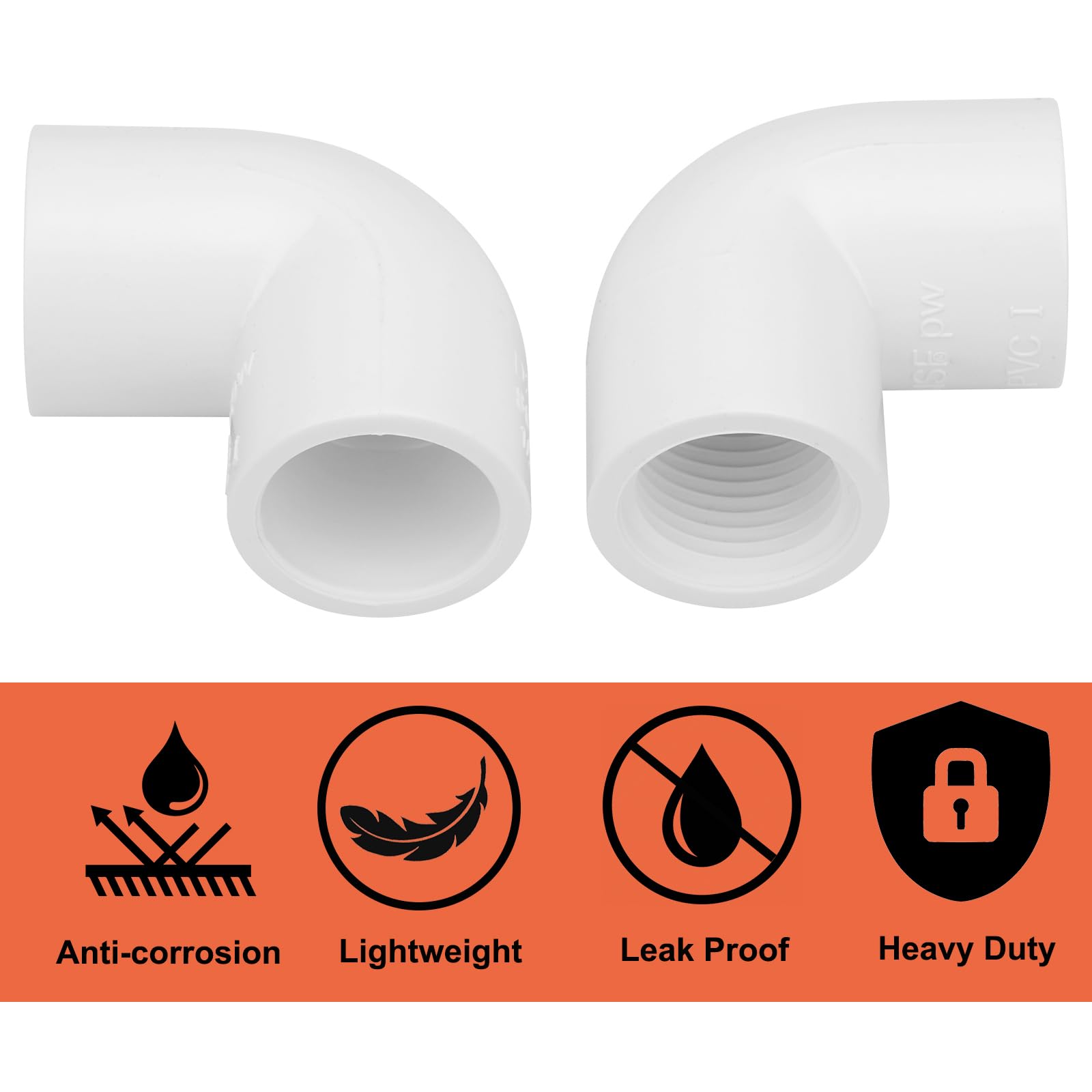 Snapklik.com : Lswteiz 12Pack 1/2" Female Thread 90 Degree PVC Elbow ...
