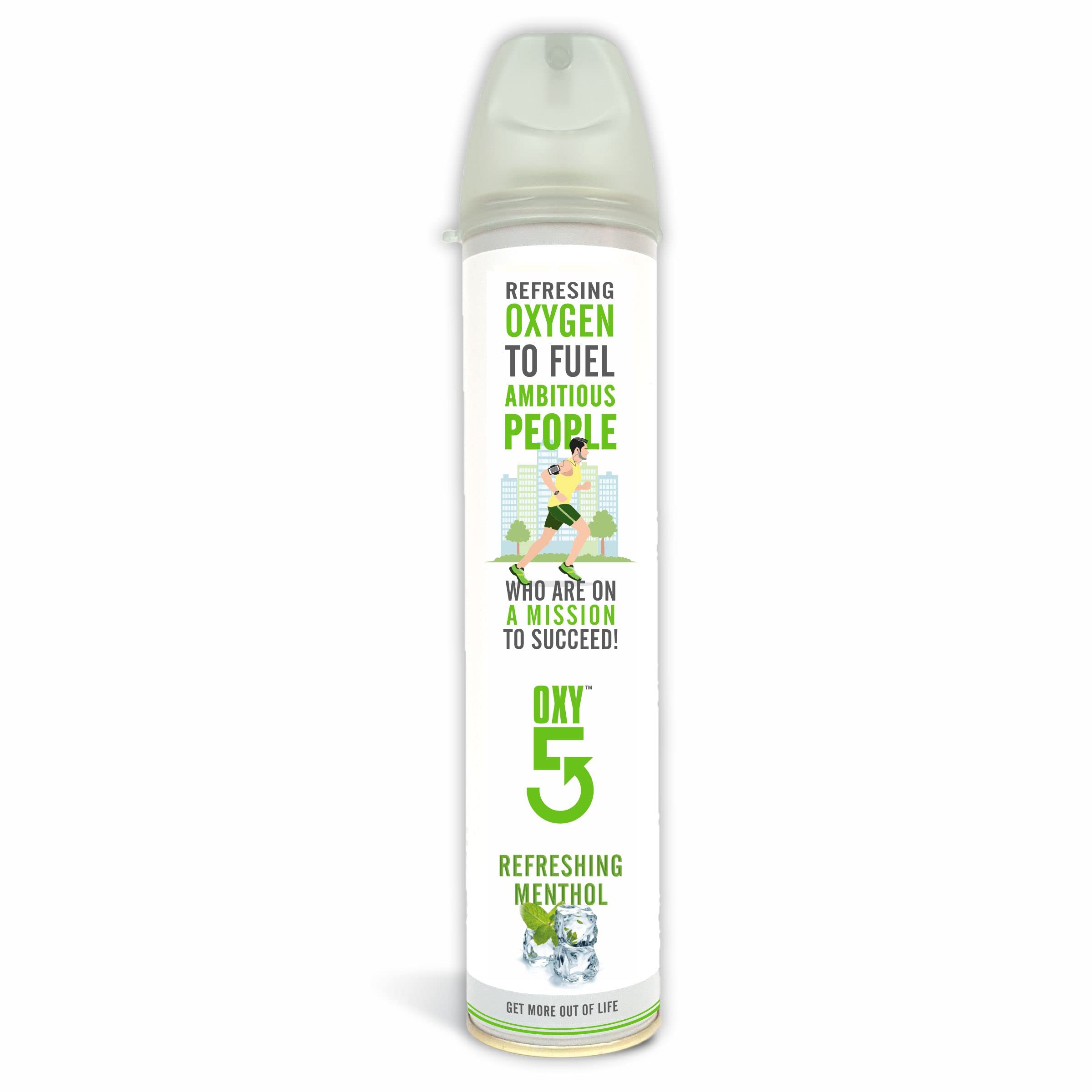 OXY5 3 Pure Natural Oxygen Can + 1 OXY5 Refreshing Menthol Portable ...