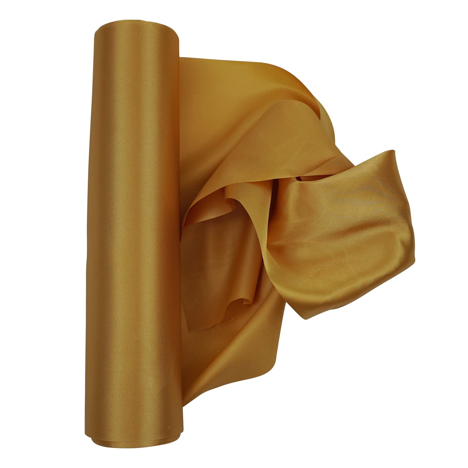 Trimming Shop Gold Satin Fabric Roll | 29cmx20m | Luxury & Soft | Silky ...