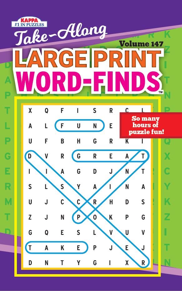Take Along Large Print Word Finds- Word Search Puzzle Book: Kappa Books ...
