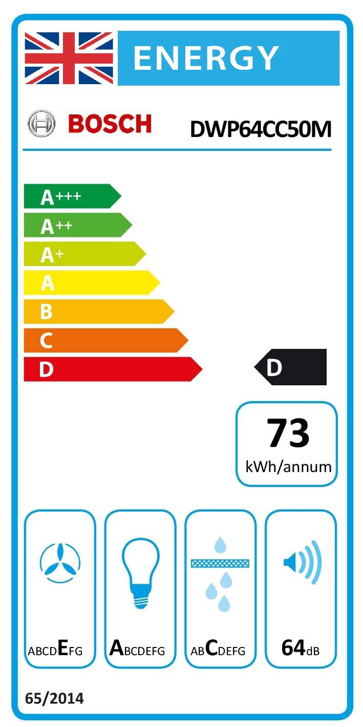 Bosch DWP64CC50M Wall-mounted Cooker Hood, 60 cm, Stainless steel ...