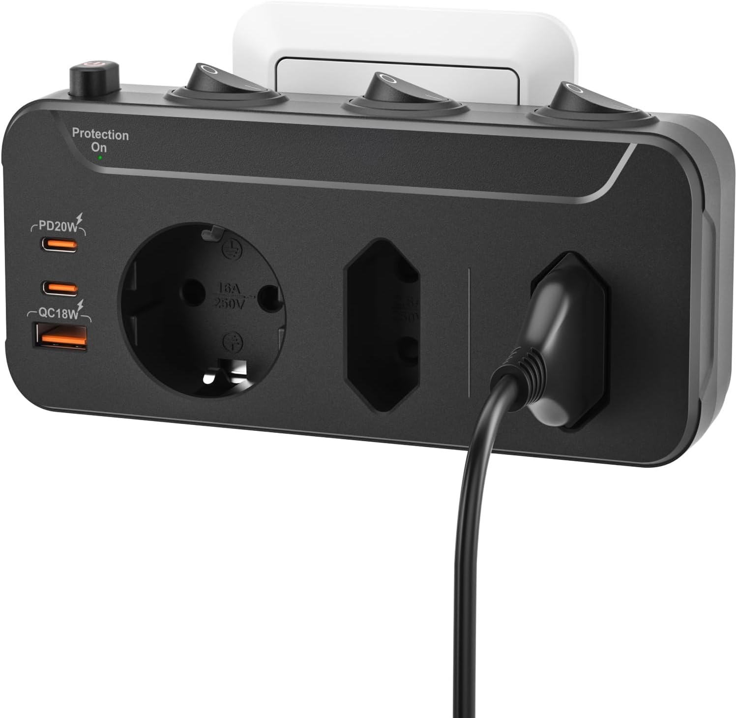 Multipresa con USB C PD20W,Ciabatta Elettrica con Interruttori ...