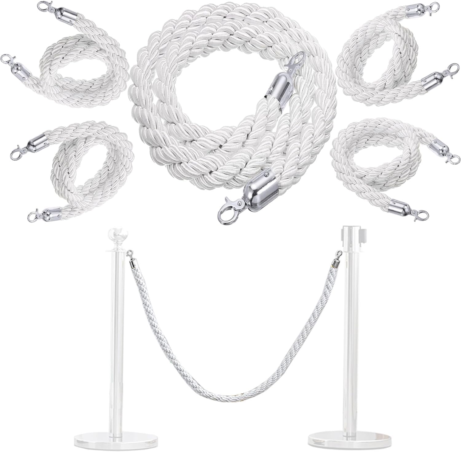 Amazon.com: ROENYAXYG Stanchion Rope,Queue Barrier Ropes Twisted Crowd ...