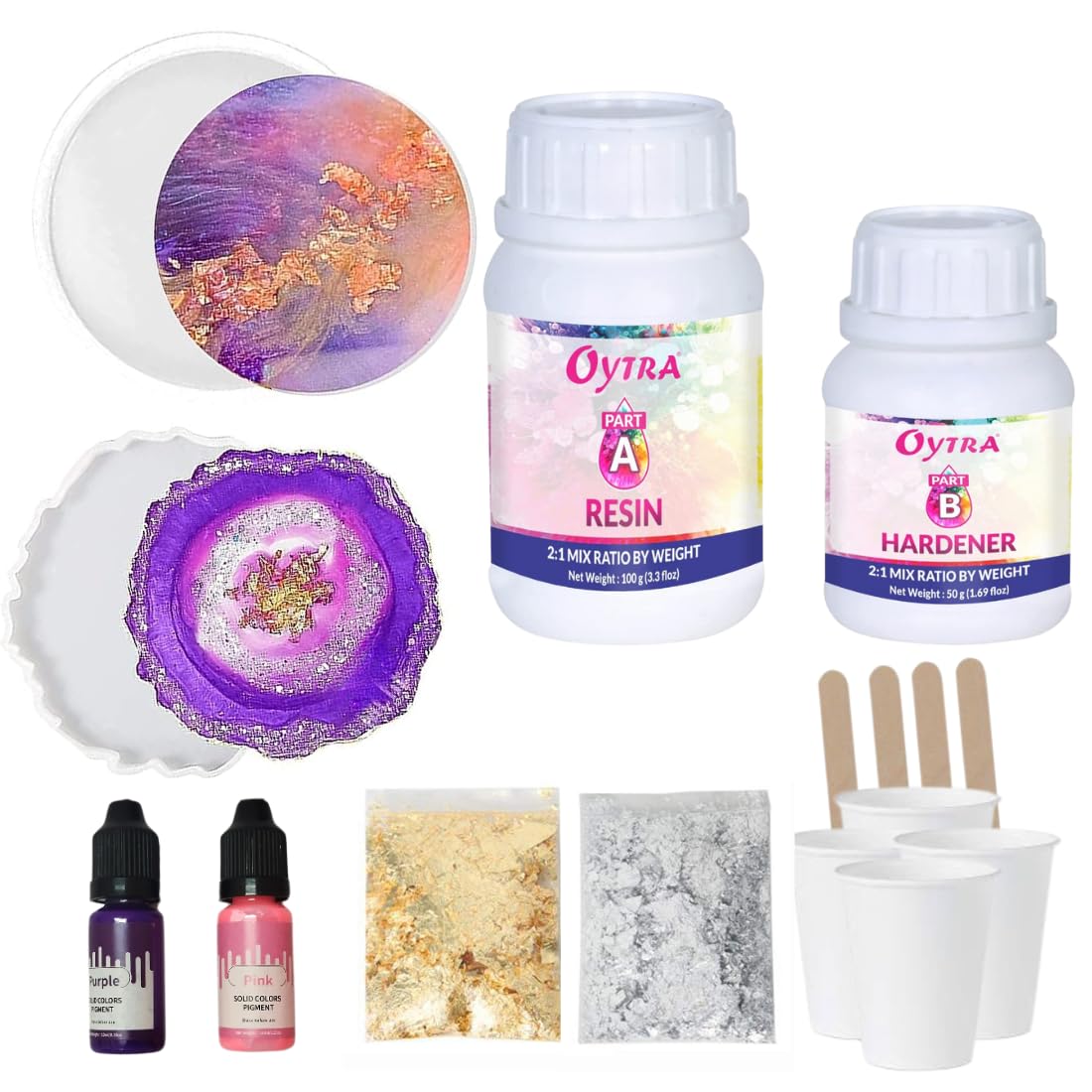 Oytra Resin Art Kit With Moulds For Diy Coaster Making Kitchen Set ...