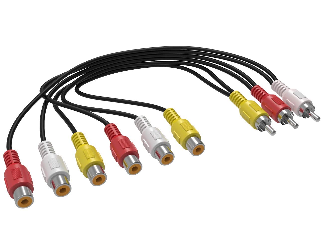 AV Cable Splitter, Ancable 3 RCA Male Plug to 6 RCA Female Jacks ...