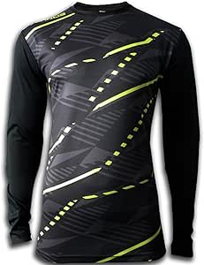 ICHNOS Adult size football padded goalkeeper shirt black green : Amazon ...