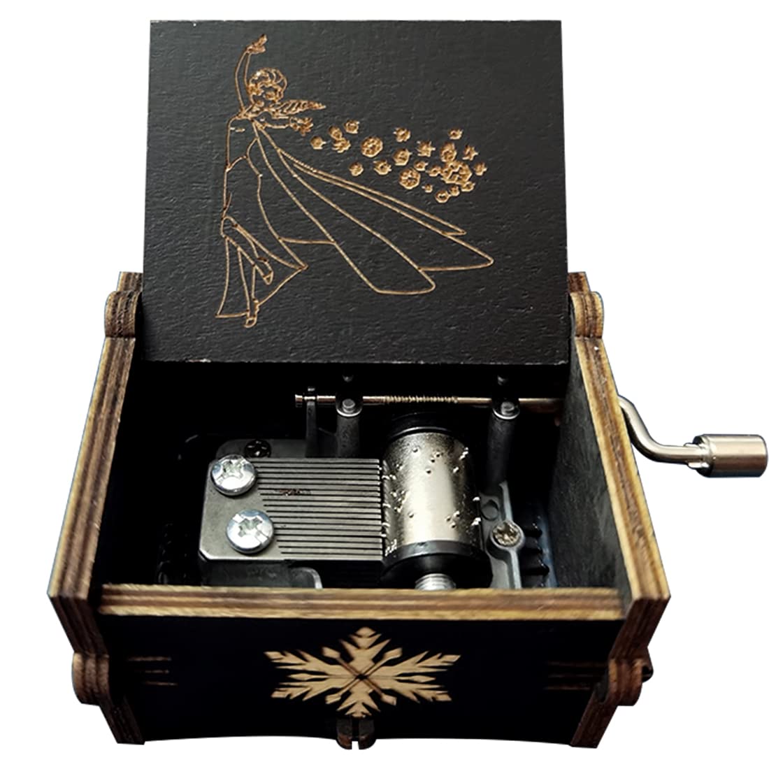Amazon.com: Frozen Music Box, Wooden Hand Crank Music Box, Wooden Toys ...