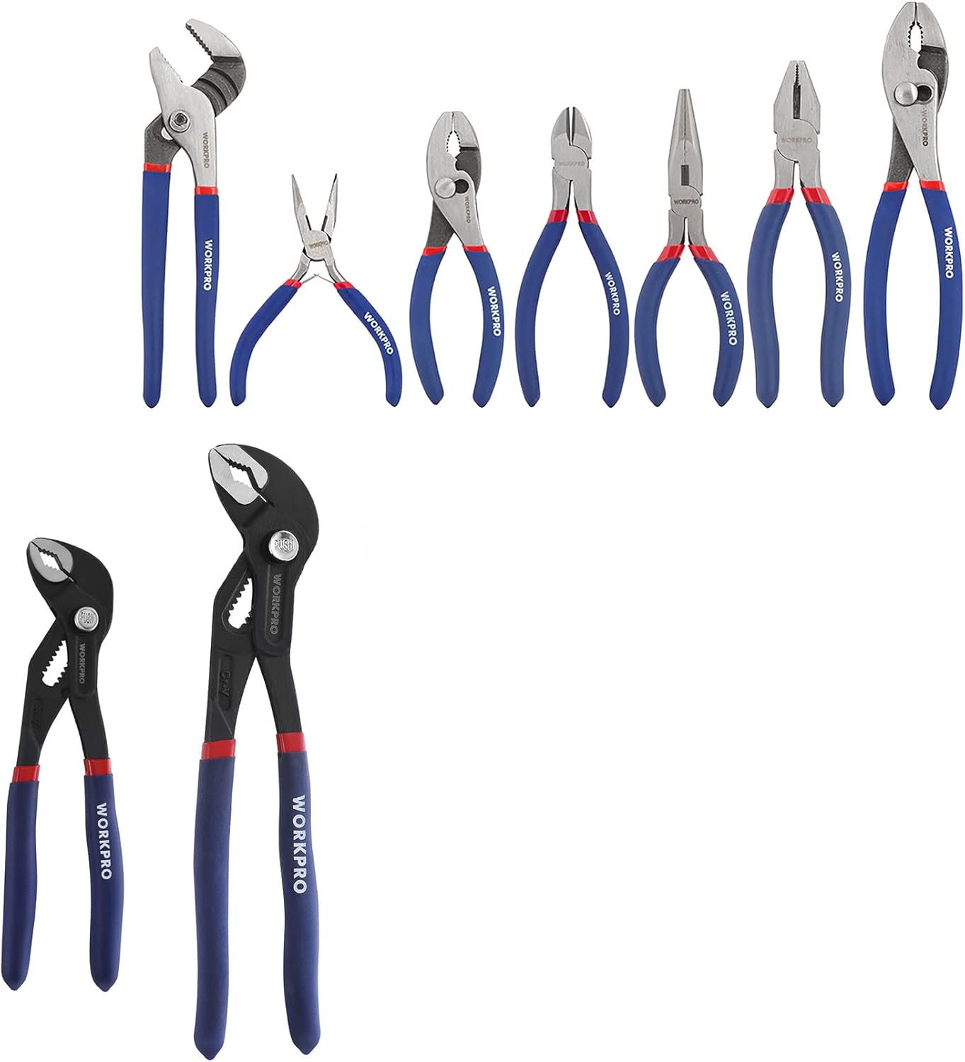 WORKPRO 7-Piece Pliers Set & WORKPRO 2 Piece Groove Joint Pliers Set ...