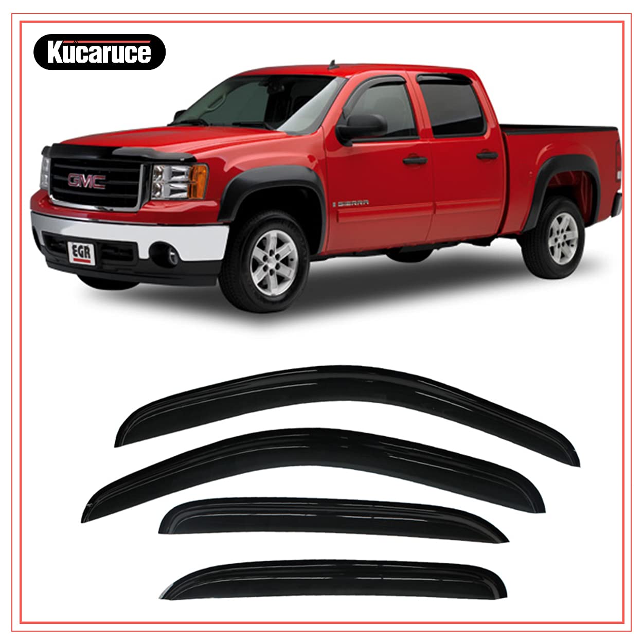 Kucaruce Original Side Window Wind Deflector, 4pcs Out-Channel Rain ...