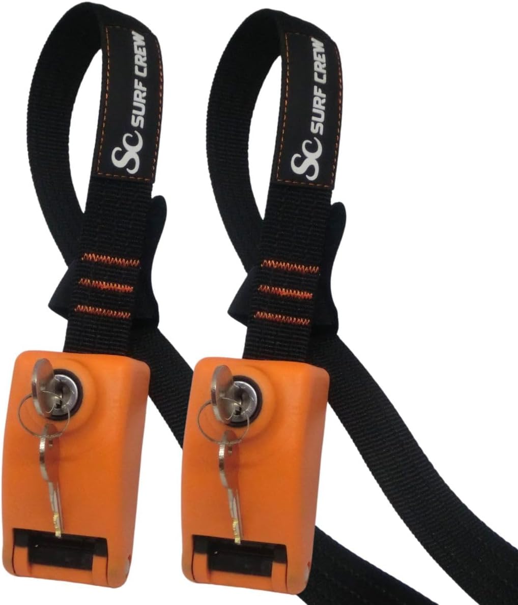 Amazon.com: SURF CREW 2 Pack (1 Pair) Lockable Tie Down Straps, with ...