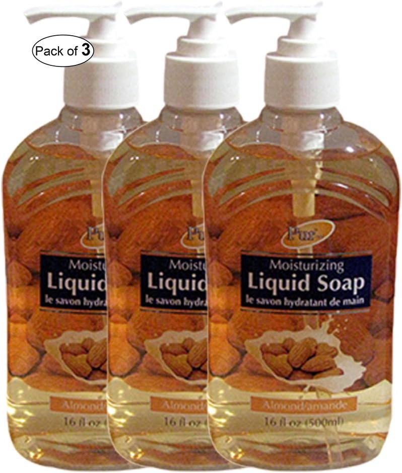 Moisturizing Liquid Soap With Almond(500ml) (Pack of 3) by Purest ...