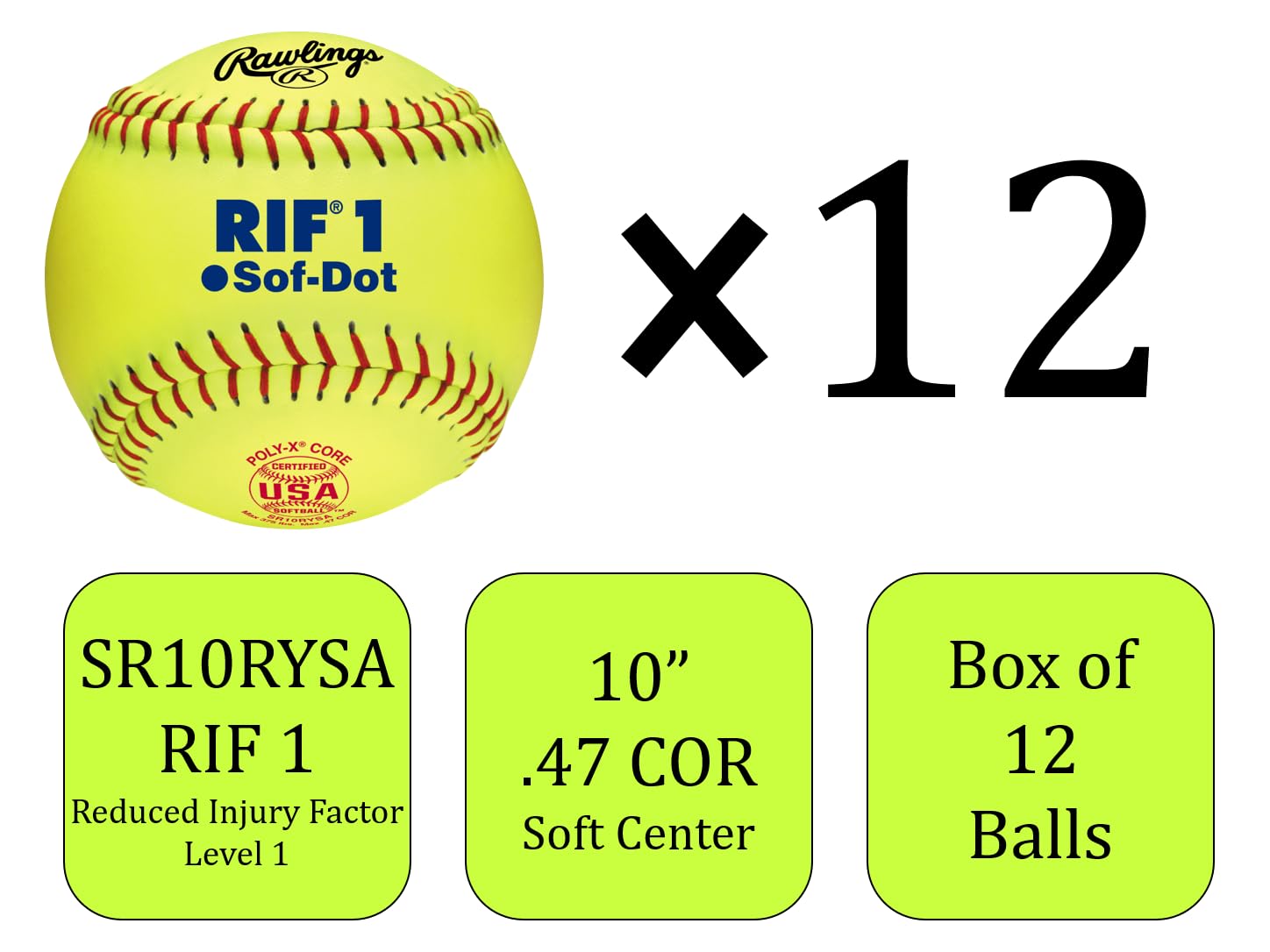 Softballs 12 Inch Fastpitch Rawlings NFHS Official Fastpitch Softballs ...