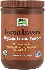 Now Foods Real Food Cocoa Lovers Organic Cocoa Powder (340g) : Buy ...