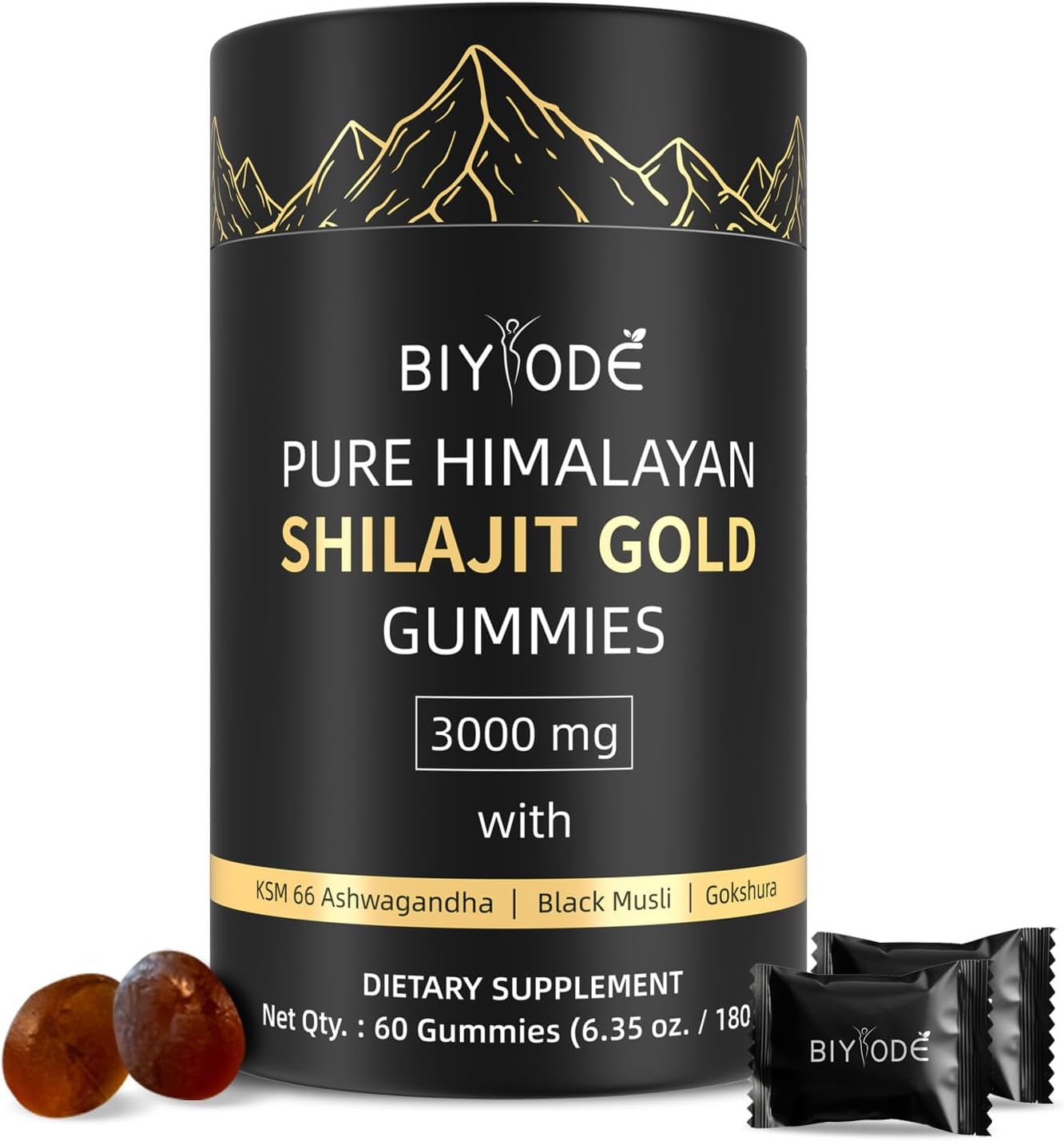 Amazon.com: BIYODE Shilajit Gummies: Pure Shilajit Himalayan Rich in Ashwagandha Gaulshura ...