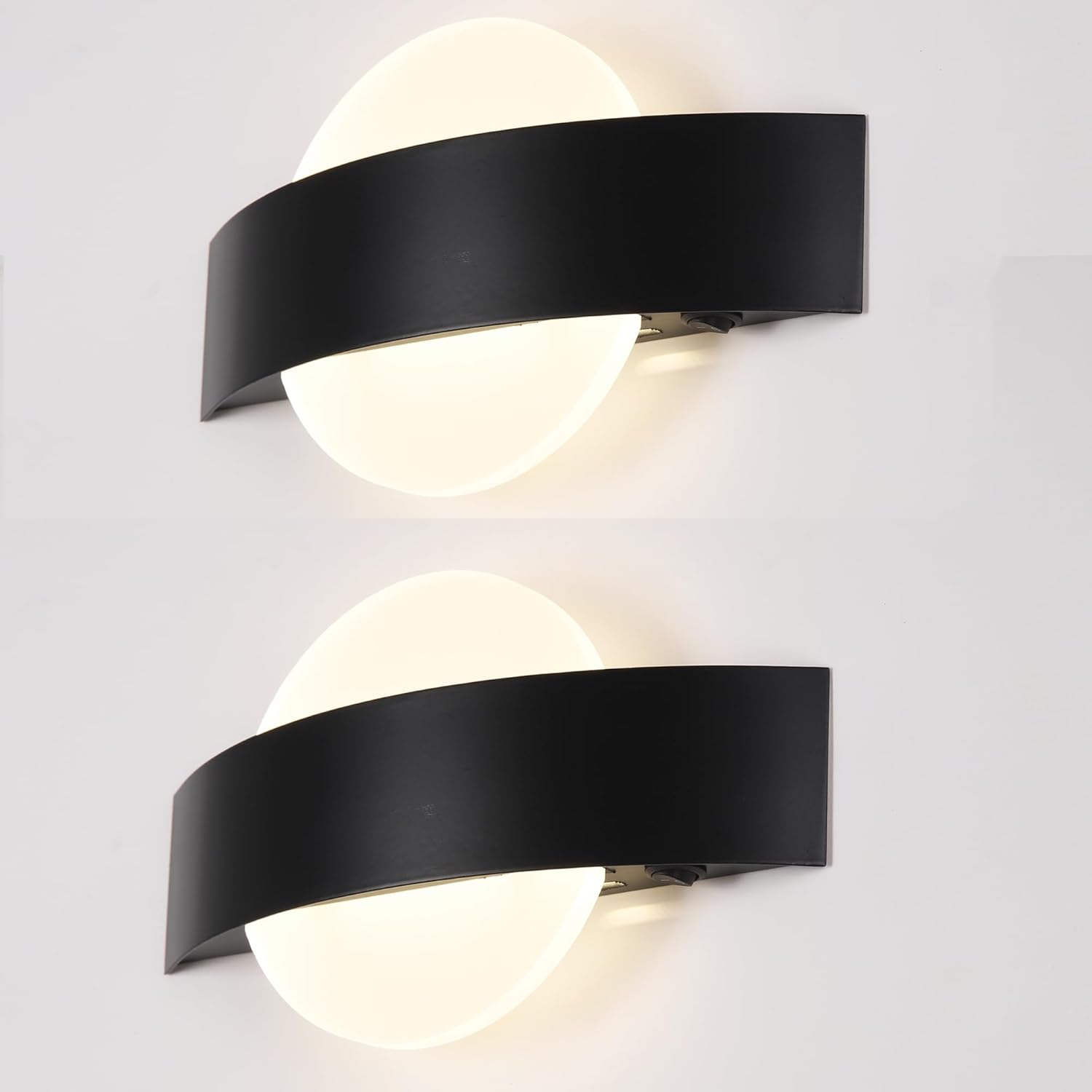 Maichis 2Pack 12V LED Wall Sconce Light Fixture With Switch, Metallic ...