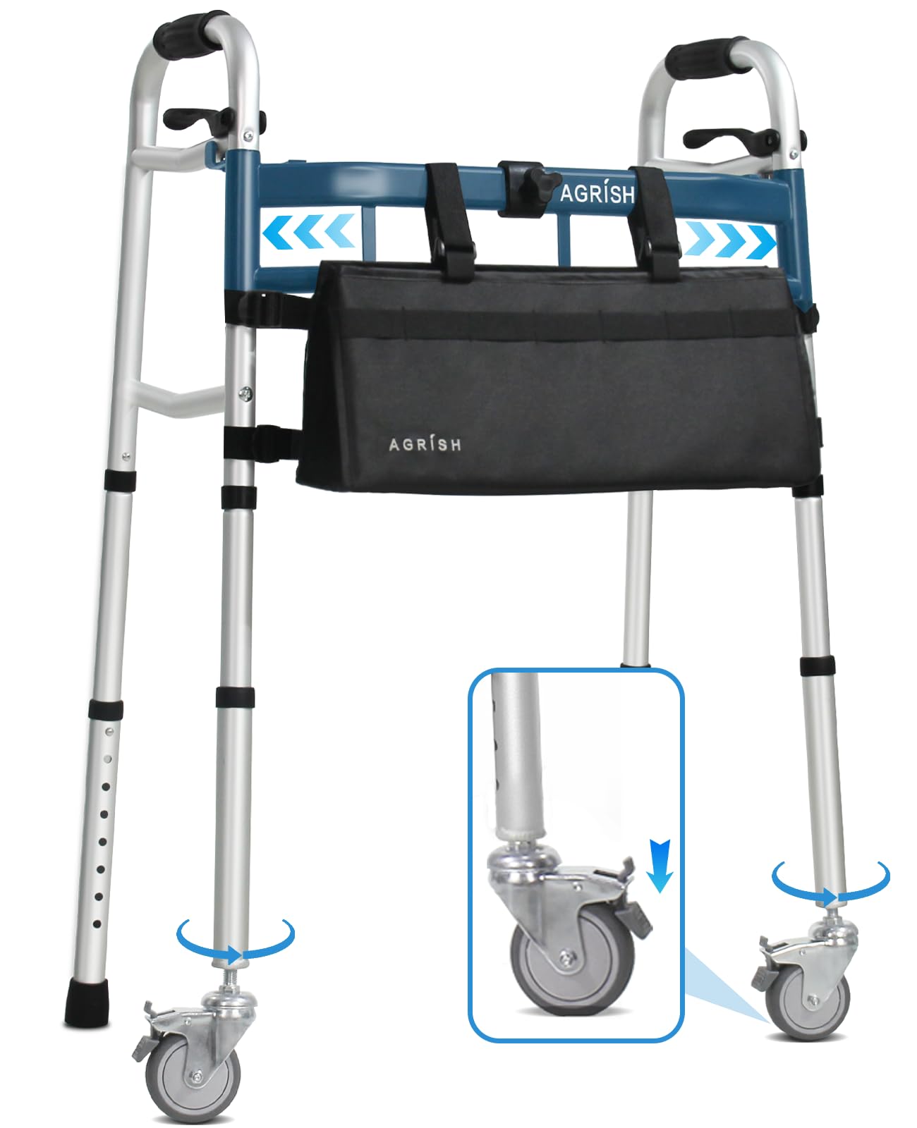 Amazon.com - Agrish Narrow Walkers for Small Spaces - Walker with 360 ...
