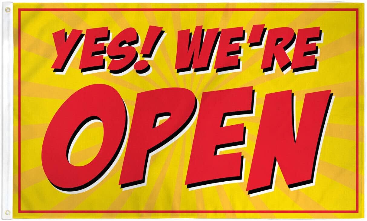 Amazon.com : Yes We Are Open Flag 3x5ft Business Flag Advertising Sign ...