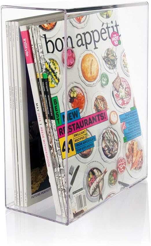 Amazon.com: U.S. Acrylic, Inc. Clear Plastic Magazine Holder, 4.88Lx8 ...