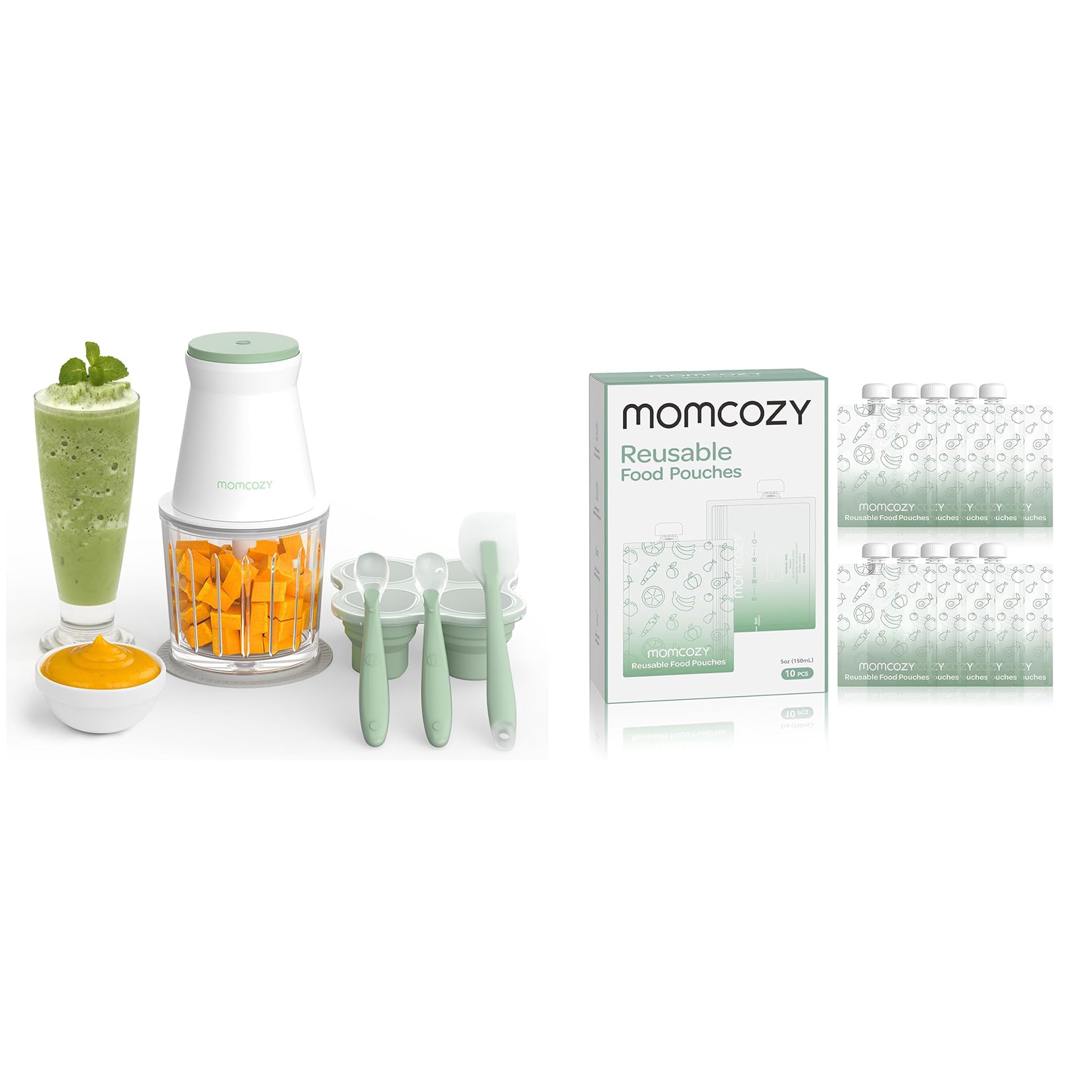 Amazon.com : Momcozy 9-in-1 Baby Food Maker & Momcozy Reusable Baby ...