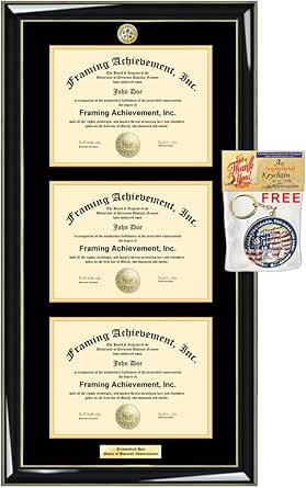 Amazon.com - Three Certificate Frame with Choice Logo Seal Triple ...
