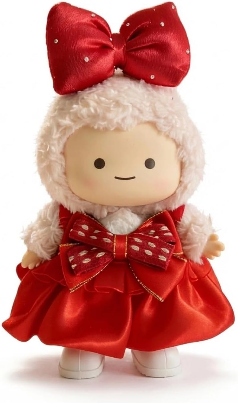 Amazon.com: Compatible with Labubu(7-inch) Clothes 3pc Red Dress w/h ...