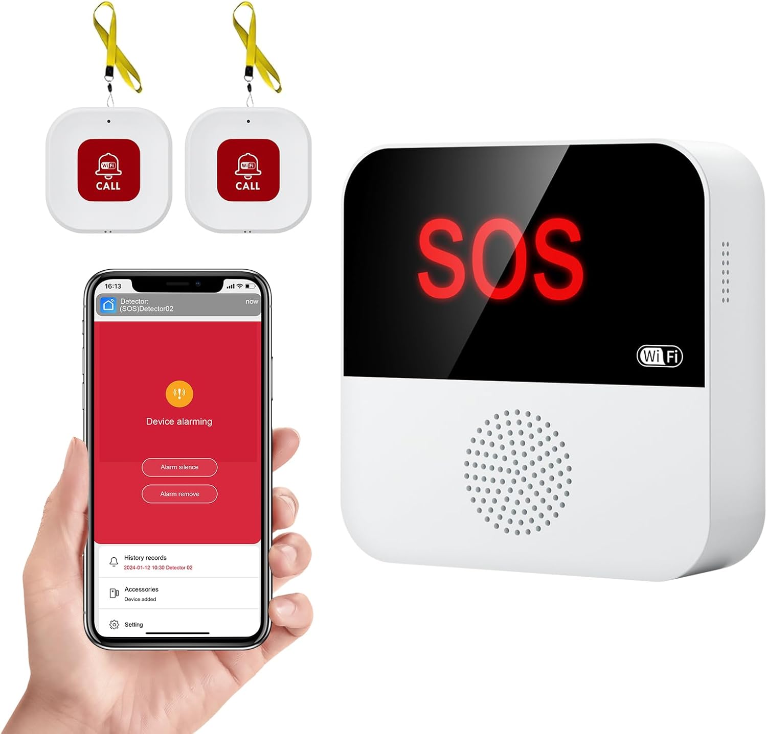 Amazon.com: eMylo Wireless Caregiver Pager Smart Call System, Button 2 ...