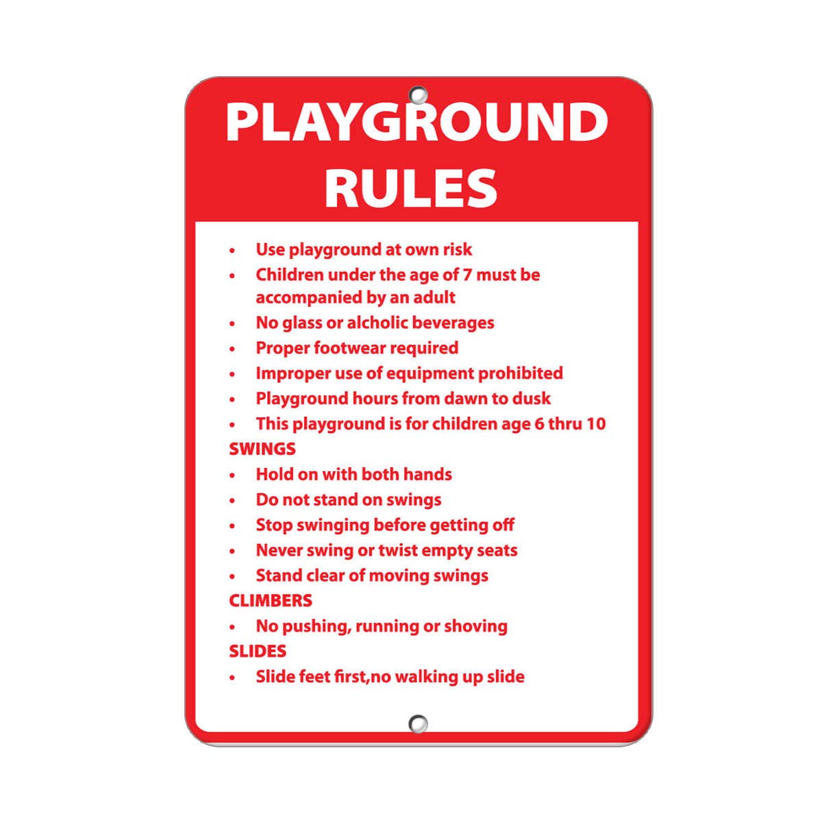 Amazon.com : Playground Rules Use Playground At Own Risk Activity Sign ...