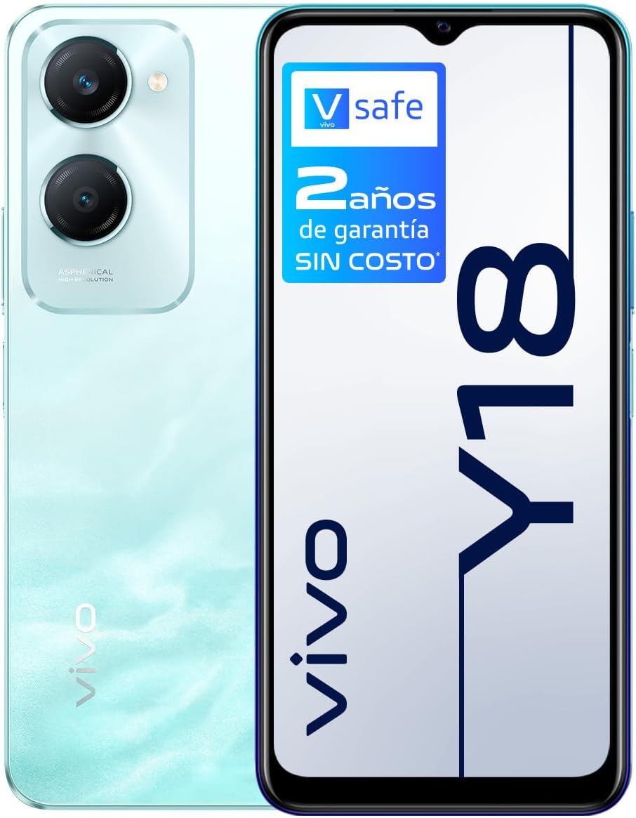 VIVO Celular Y18 256 GB Wave Aqua 8 GB RAM Android 14 : Amazon.com.mx: Electrónicos