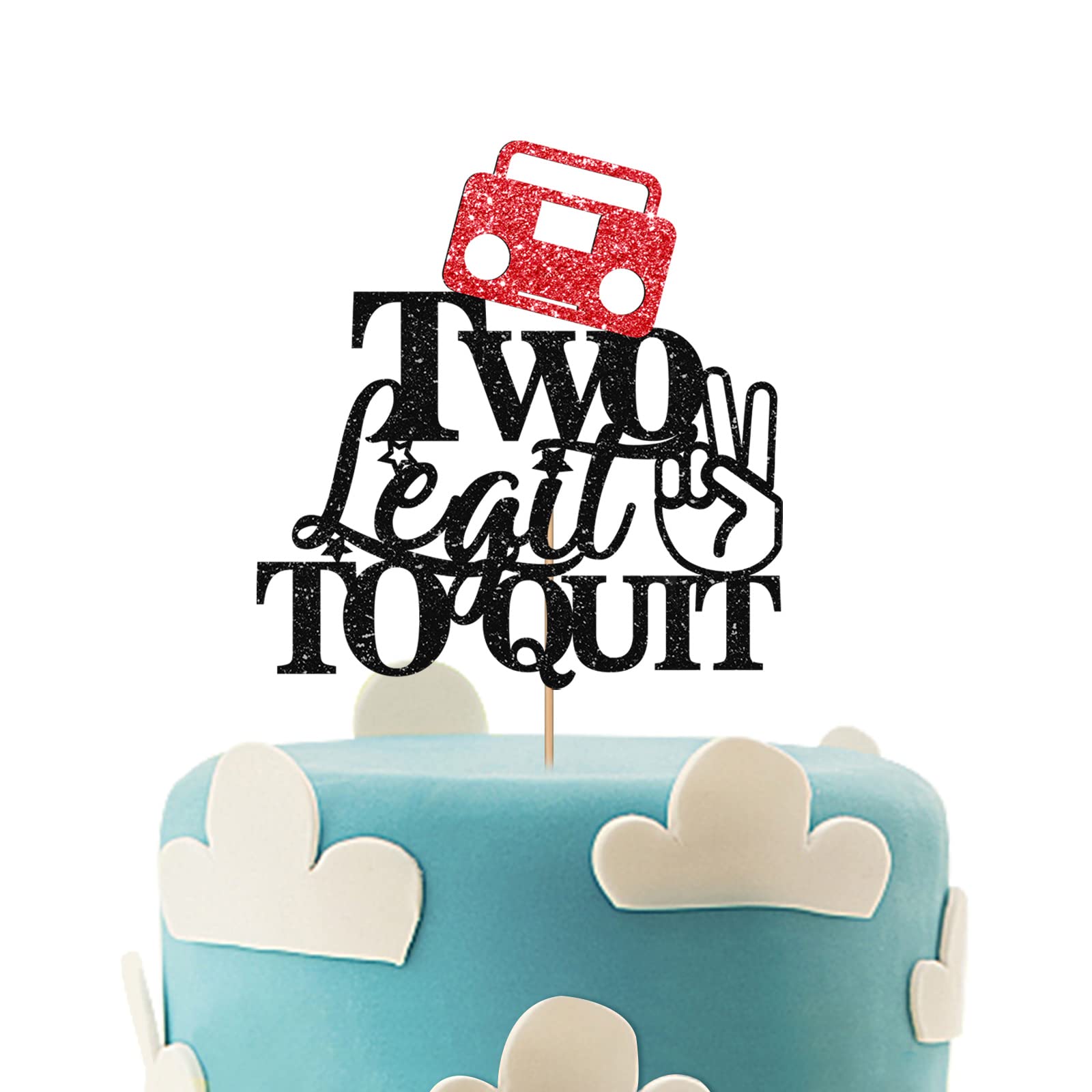 Amazon.com: Two Legit to Quit Cake Topper, Baby Boy Two Birthday Cake ...