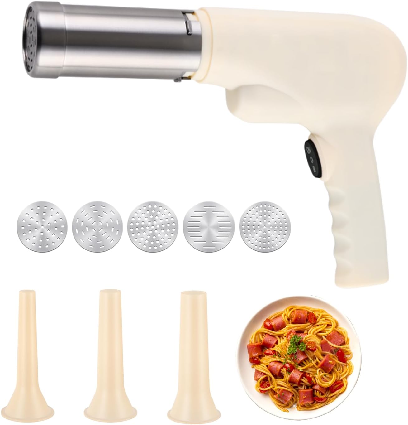 Amazon.com: Handheld Electric Pasta Maker, 5-in-1 Cordless Pasta ...