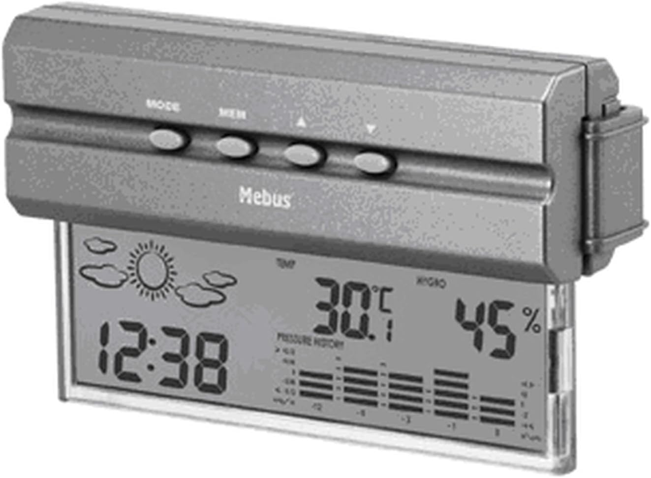 Mebus 10395 Transparent Window Thermometer Digital Weather Forecast ...
