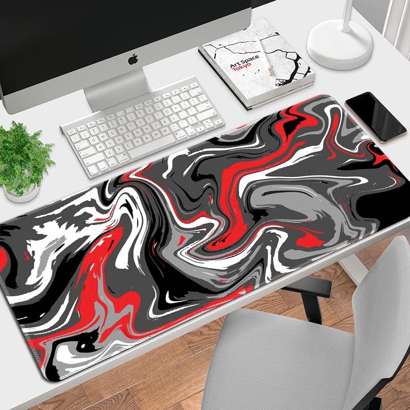 Amazon.com: Black and Red Gaming Mouse Pad,Japanese Wave Large Desk Mat ...