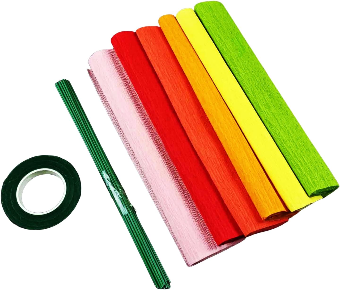 Amazon.com: KYMY Crepe Paper Rolls with Iron Wires and Tape, 6 Rolls ...