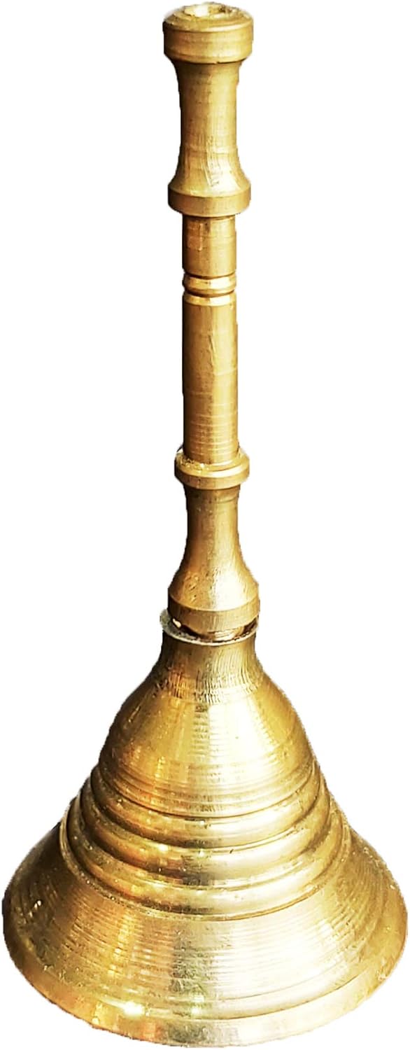 Amazon.com: PARIJAT HANDICRAFT Handheld ghanti Indian Brass handbell ...