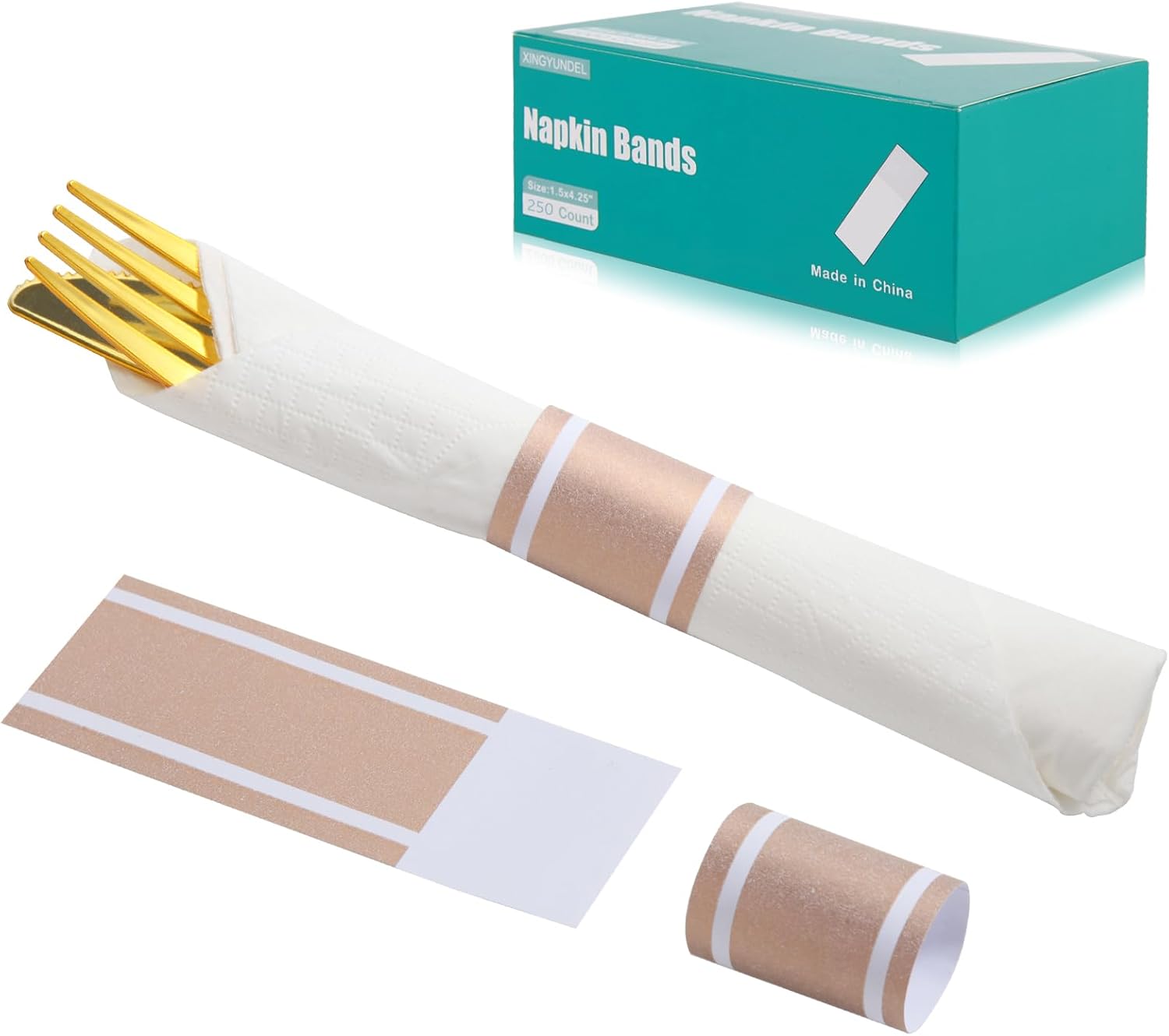 Amazon.com: XINGYUNDEL Paper Napkin Bands (Matte Rose Gold Box of 250 ...
