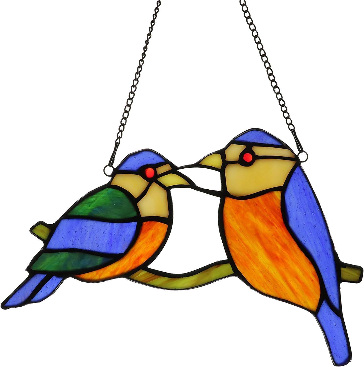 Amazon.com: Stained Glass Window Panels Sun Catcher Honey Love Birds, 8 ...