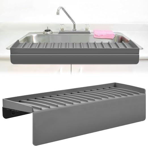 AYESY Silicone Sink Edge Protector Splash Guard, Kitchen Mat 5 Degree ...