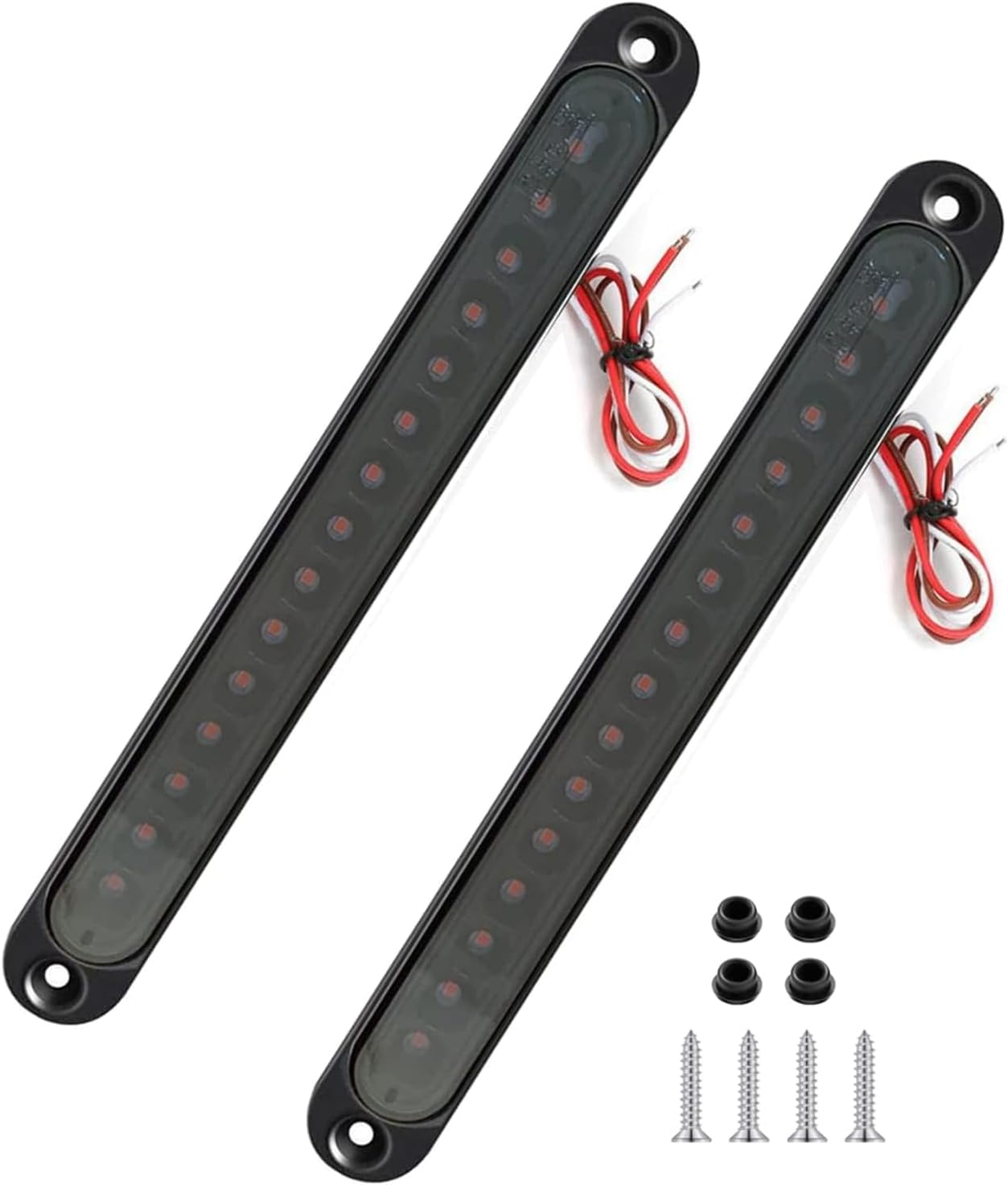 Amazon.com: FXC Smoked 2PCS 16Inch 11 LED Marker ID Bar Red Trailer ...