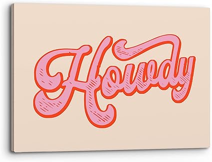 Amazon.com: PHAMTE Howdy Preppy Wall Art,Howdy Sign,Pink Western Decor ...