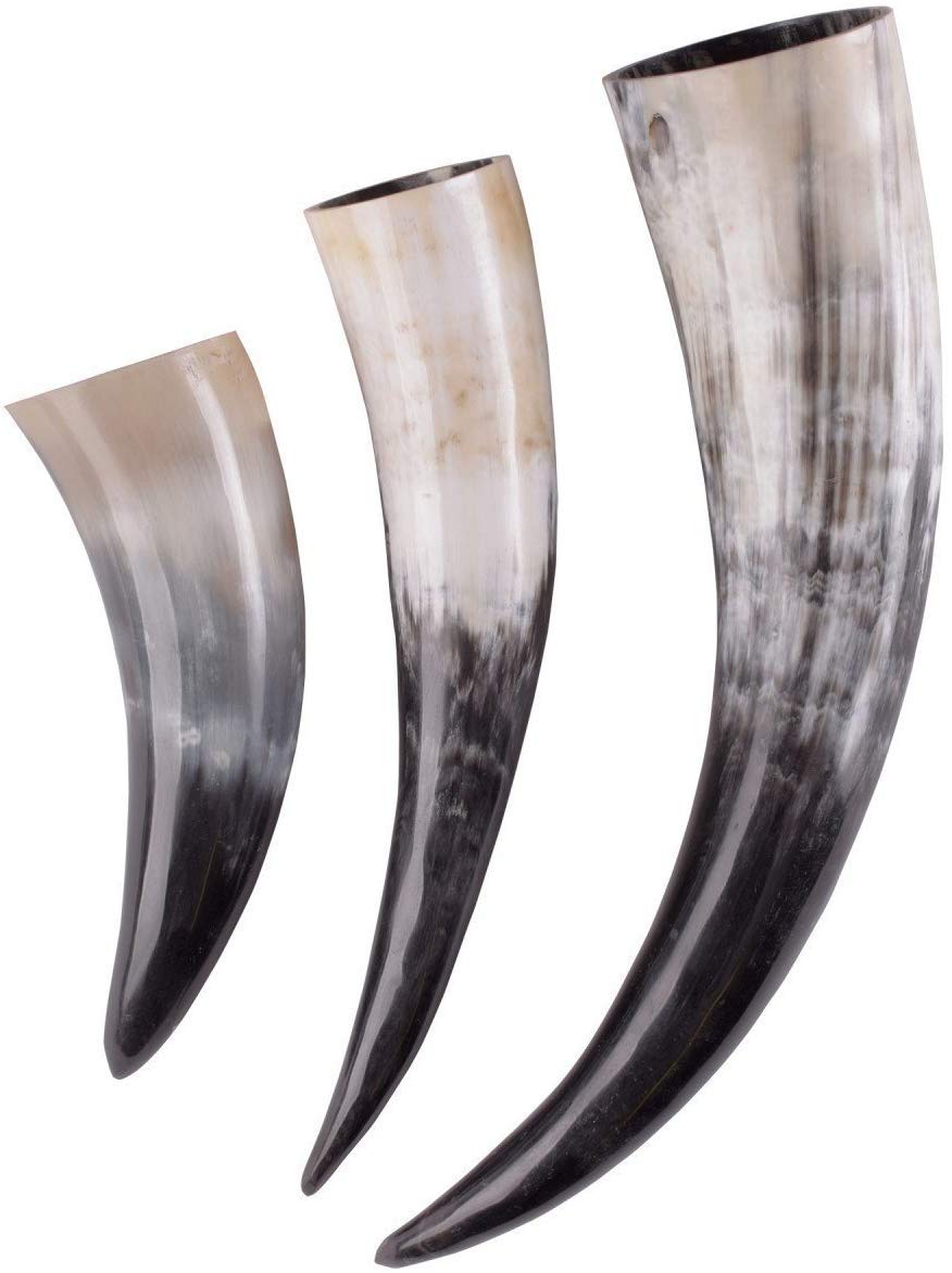Buy Drinking horn made of real horn in various sizes for mead - Vikings ...