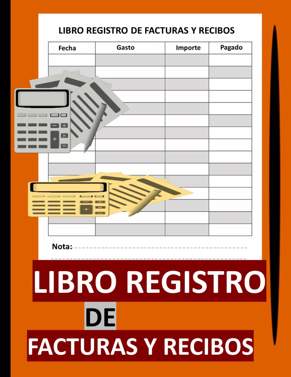Libro Registro de facturas y recibos: Seguimiento de los ingresos y ...
