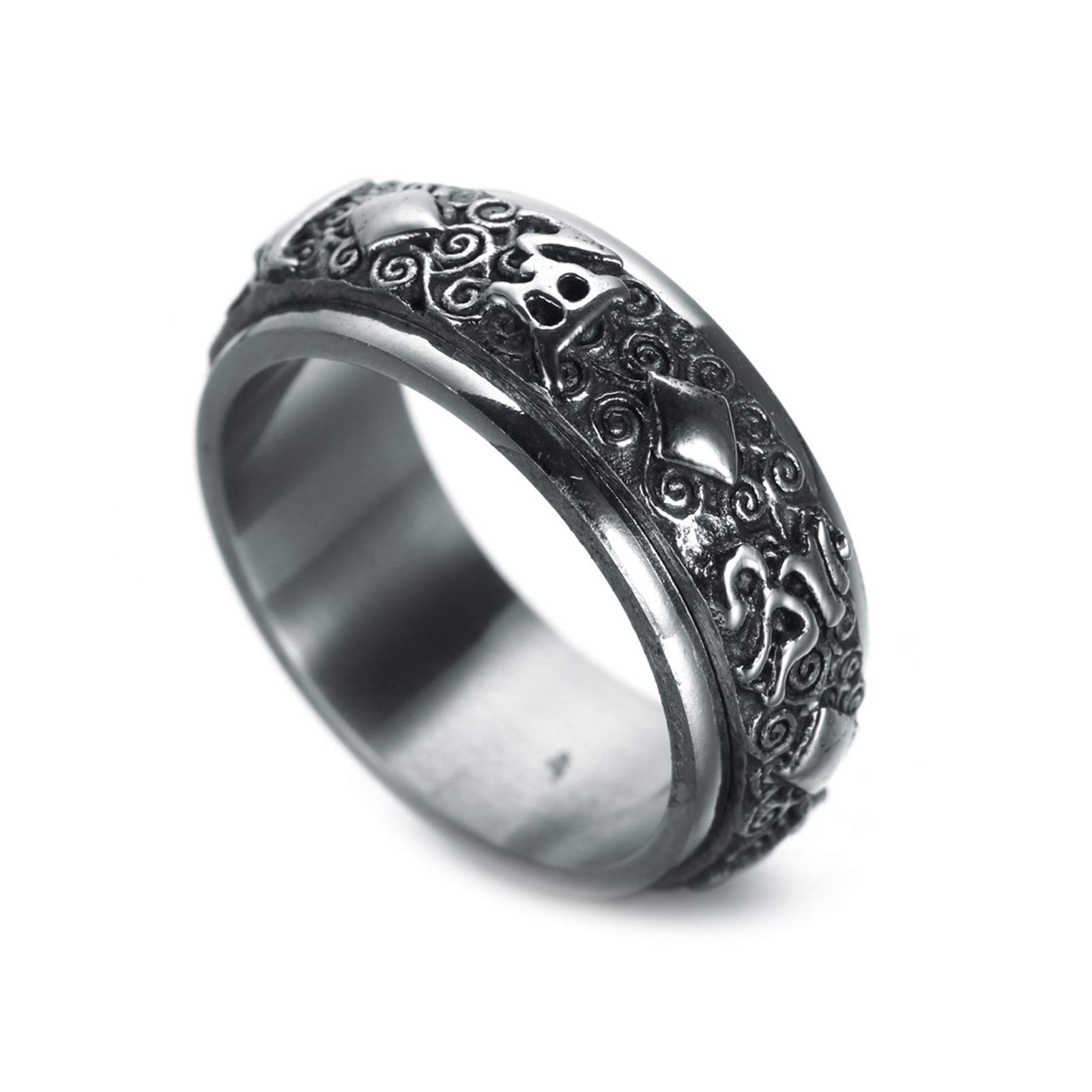 Promise Rings Men Stainless Steel Retro Om Mani Padme Hum | Desertcart ...