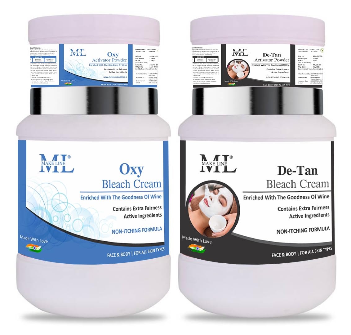 Make Line Oxy & De-Tan Bleach Cream With Activator For Skin Brightning ...