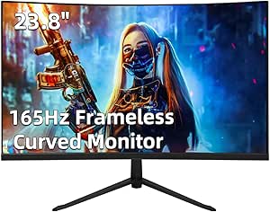 Amazon.com: HTNZIR Curved 24 Inch 165Hz 144Hz Gaming Monitor, AMD ...