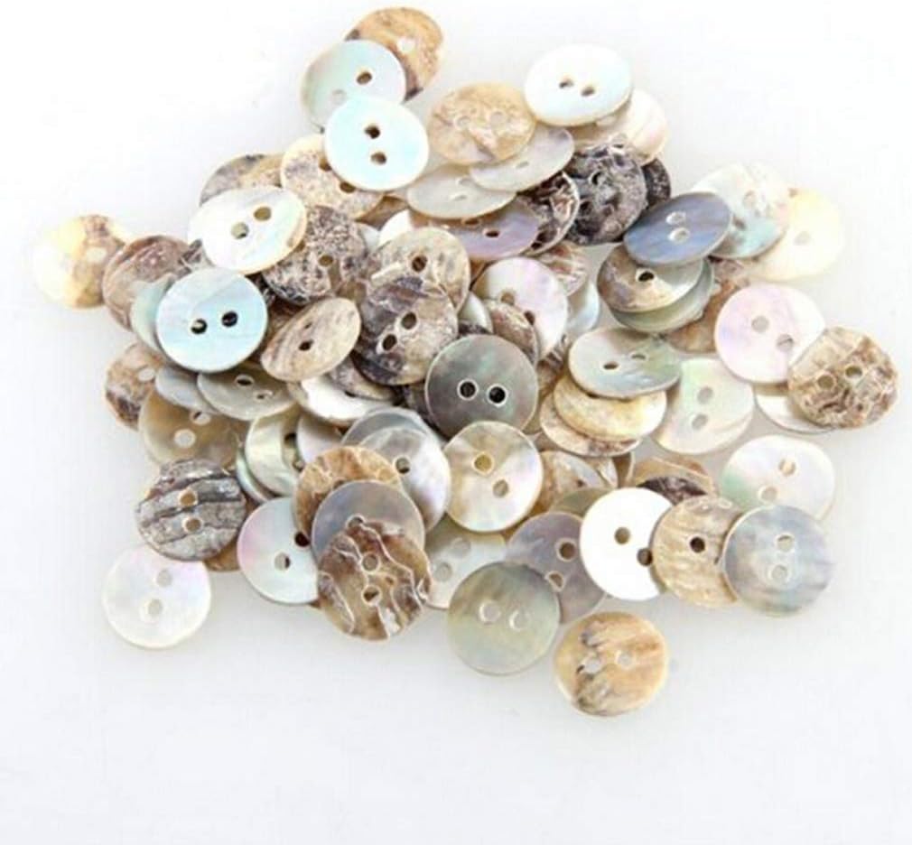 Amazon.com: Welecom 1000 Pcs Natural Shell Buttons 10mm 2 Hole Mother ...