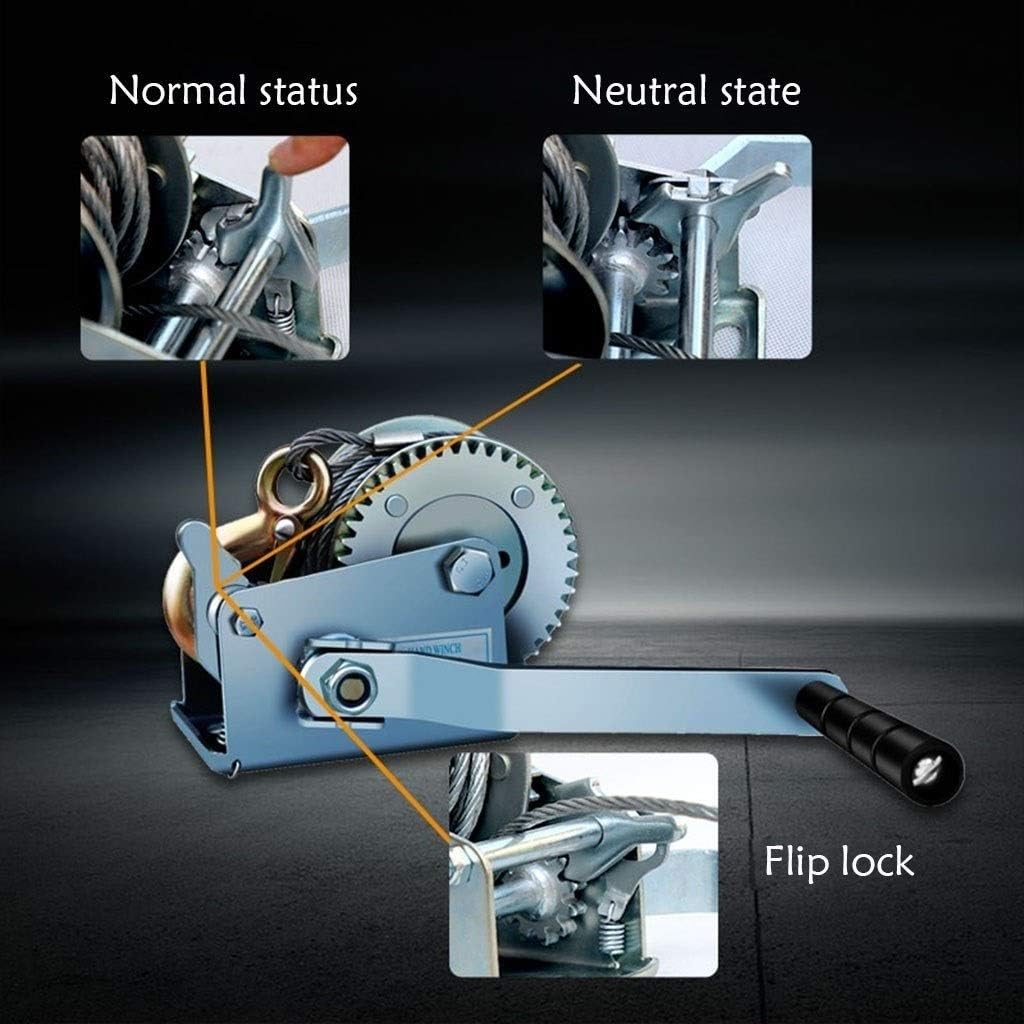 Manual Operated Two-Way Ratchet Boat Trailer Marine JTB Hand Winch Worm ...
