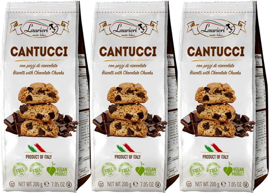 Amazon.com: Chocolate Chip Biscotti - Pack of 3 - Biscotti Italian ...