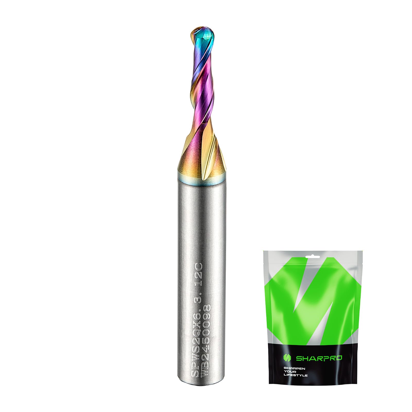 Snapklik.com : SHARPRO Ball Nose CNC Router Bits 1/4 Inch Shank 1/8 ...